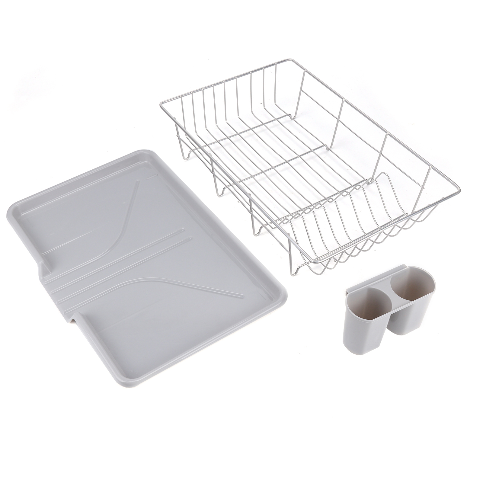 Large Dish Drainer Metal Wire Cutlery Draining Holder Plate Rack ...